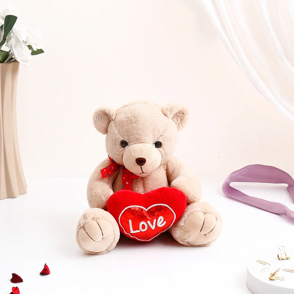 Coffee Brown Teddy Bear With Heart